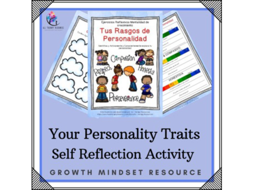 SPANISH VERSION -"Your Personality Traits" - Growth Mindset Reflection ...