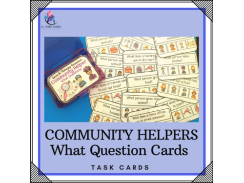 Community Helper What Questions Task Cards - Speech Therapy Literacy ...