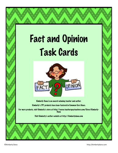 Fact and Opinion Task Cards | Teaching Resources