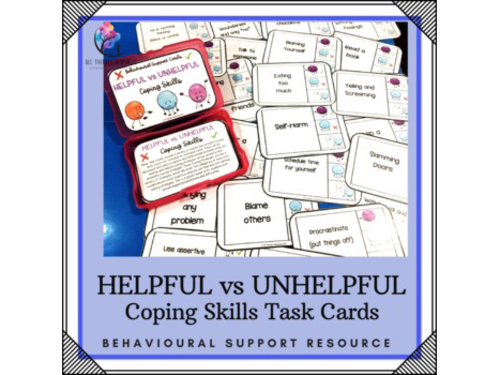 COPING SKILLS - Helpful vs Unhelpful Task Cards - Behavior Growth ...
