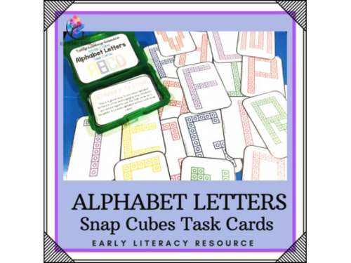 SNAP CUBES ALPHABET LETTERS Task Cards - Early Literacy | Teaching ...
