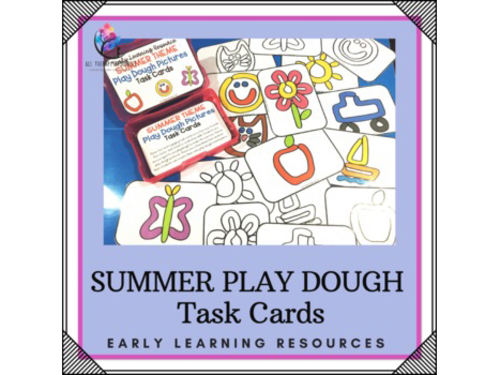 SUMMERTIME PLAY DOUGH Task Cards - Early Literacy Fine Motor SPED ...