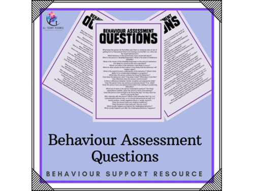 Behavior Assessment Questions | Teaching Resources