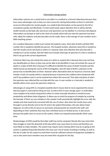 Unit 4 Btec Applied Science Assignment4d Teaching Resources