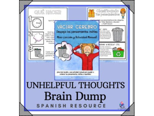 SPANISH VERSION - Unhelpful Thoughts Brain Dump - Self-Esteem CBT ...