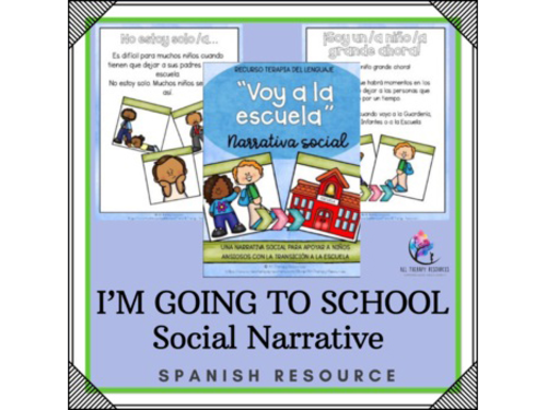 SPANISH VERSION - I'm Going to School - Separation Anxiety Narrative ...
