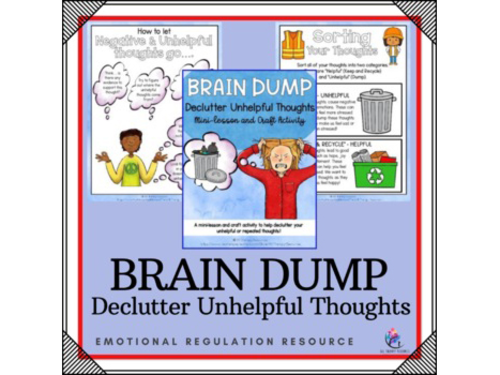 Unhelpful Thoughts Brain Dump | Self-Esteem CBT Mini Lesson Activity ...