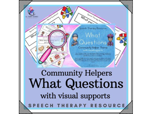 Wh (What Questions) - Community Helpers Theme - Speech Therapy Resource ...