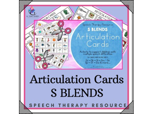 Articulation Cards with Visual Cues - S Blends - Speech Therapy ...