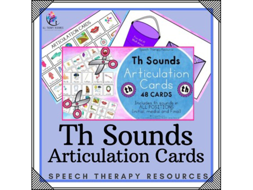 Th Sounds Articulation Cards With Visual Cues Speech Therapy All