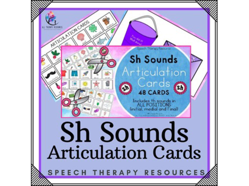 Sh Sounds - Articulation Cards with Visual Cues - Speech Therapy - All ...
