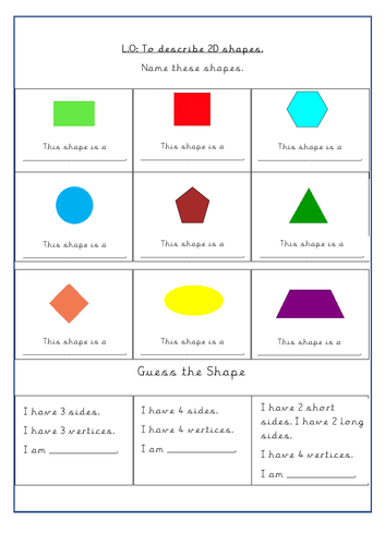 Properties of 2d Shapes (Year 1) | Teaching Resources Properties of 2d Shapes (Year 1) | Teaching Resources