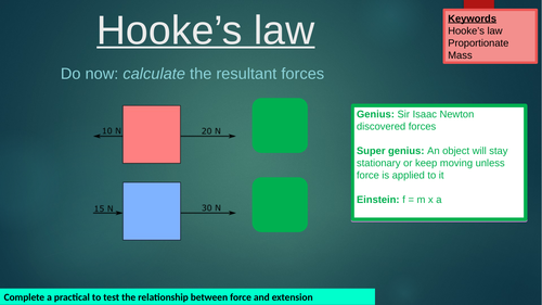 Hookes Law KS3 (With practical) | Teaching Resources