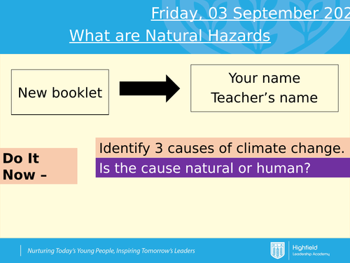 AQA 1A Natural Hazards (Lesson 1) | Teaching Resources