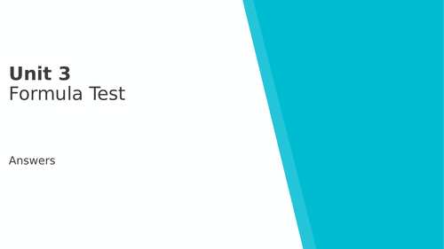 Unit 3 - Formula Test - Learning Aim E&F | Teaching Resources