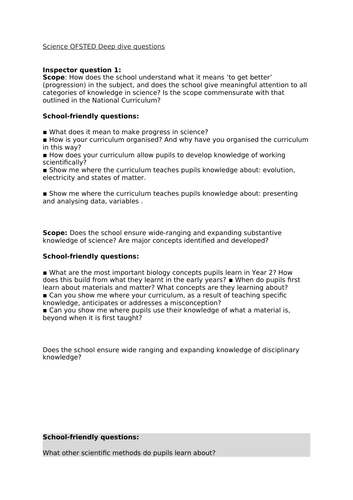 Science deep dive questions | Teaching Resources Science deep dive questions | Teaching Resources