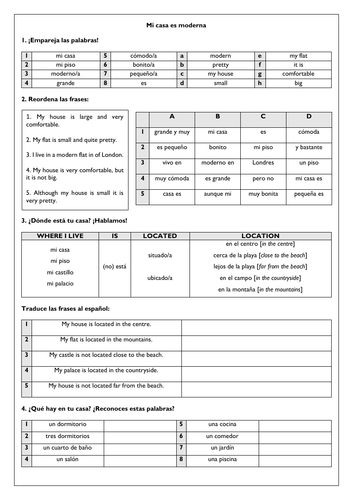 Spanish My house - mi casa KS3 | Teaching Resources