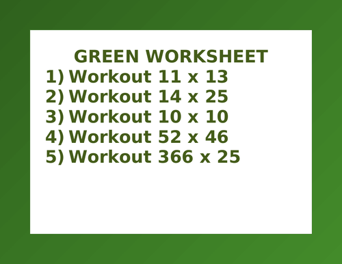 GREEN WORKSHEET 38 | Teaching Resources