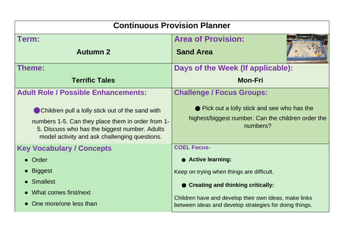 EYFS Continuous provision planning | Teaching Resources EYFS Continuous provision planning | Teaching Resources