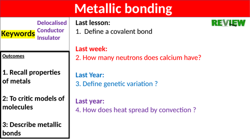 Metallic bonding | Teaching Resources Metallic bonding | Teaching Resources