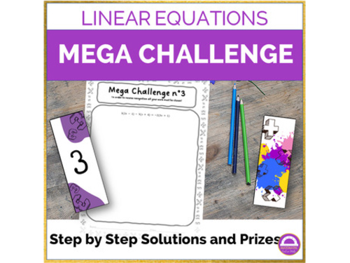 Solving Multi Step Linear Equations Mega Challenge Activity | Teaching ... Solving Multi Step Linear Equations Mega Challenge Activity | Teaching ...