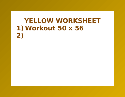 YELLOW WORKSHEET 39 | Teaching Resources