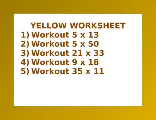YELLOW WORKSHEET 53 | Teaching Resources