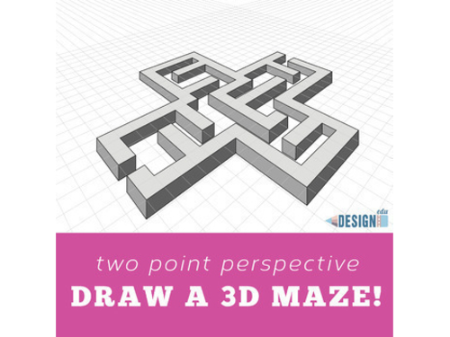 Draw a 3D maze! Two Point Perspective - with video | Teaching Resources