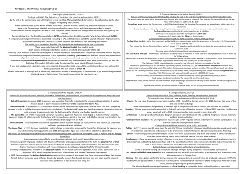 Nazi Germany EDEXCEL Key Topic One Revision and activity Sheets ...