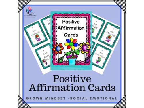 Positive Affirmation Cards - Growth Mindset, Positve Self Talk, Social ...