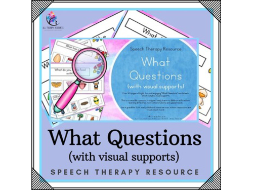Wh (What Questions) - visual supports -Speech Therapy Resource ...