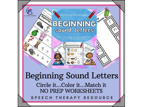 Beginning Sounds - Color it & Match It - Activities/ Worksheets ...