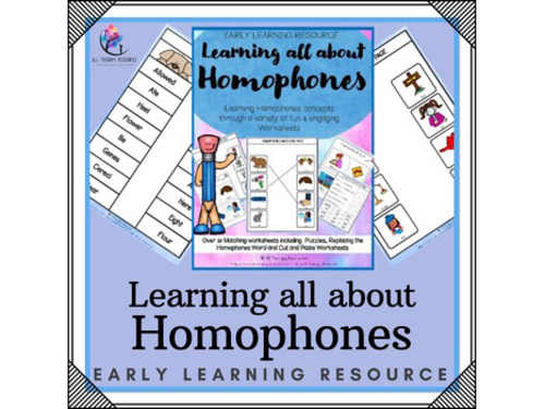 Learning about HOMOPHONES - 24 pgs - puzzles, worksheets, activities ...