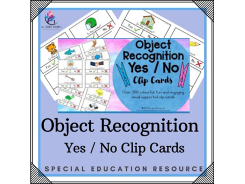 Object Recognition Yes No Clip Cards - Autism Special Education Speech ...