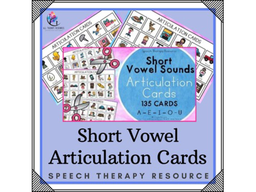 Short Vowel Sounds - Articulation Cards with Visual Cues - Speech ...