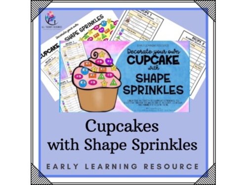 Decorate your own Cupcakes with Shape Sprinkles - Colours Numbers and Shapes | Teaching Resources
