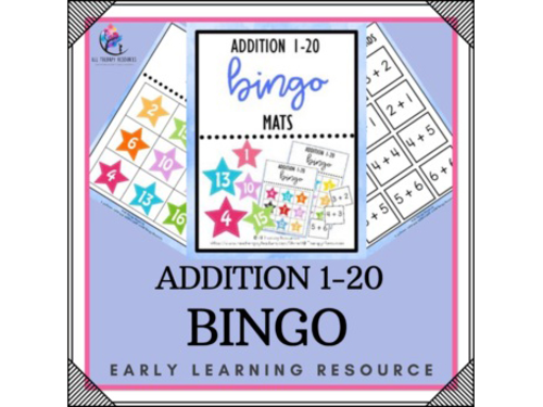 Addition Facts Numbers 1-20 BINGO GAME | Teaching Resources