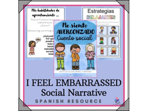 SPANISH VERSION - I feel Embarrassed Social Narrative - Feelings ...