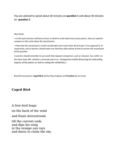 Teacher Resource Lesson Plan / Practice Paper WJEC GCSE ENGLISH ...