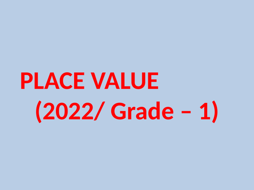 Concept of place value-grade 1 | Teaching Resources