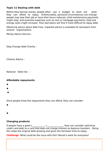 LIBF Unit 1 Topic 11 | Teaching Resources