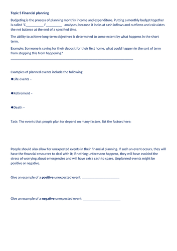 LIBF Unit 2 Topic 5 | Teaching Resources