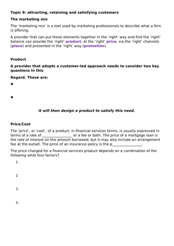 LIBF Unit 4 Topic 8 | Teaching Resources