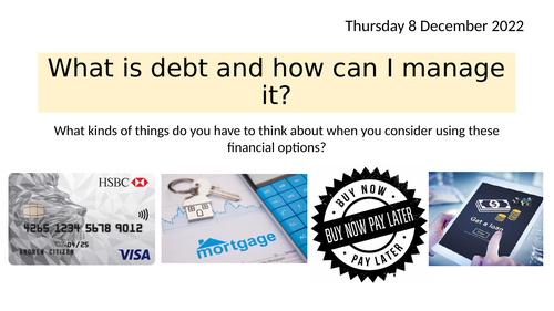 SMSC - PSHE - CITZENSHIP - What is debt and how can I manage it ...