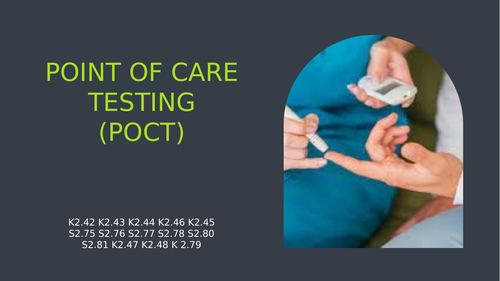 T Level Healthcare Science Point Of Care Testing Poct Teaching Resources