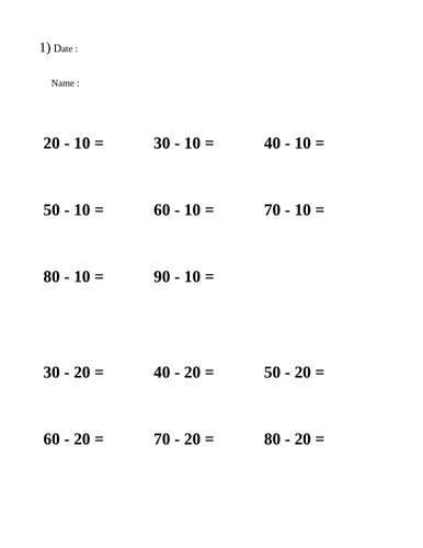 Subtraction worksheets suitable for KS2 | Teaching Resources
