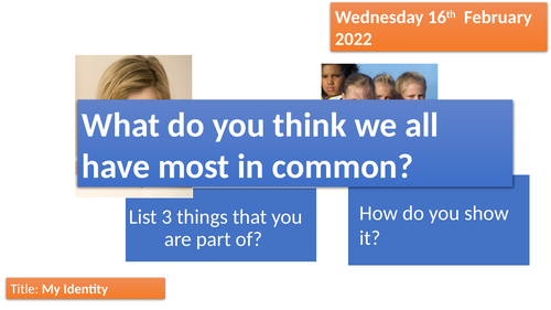 My identity (RE/ PHSE) Lesson | Teaching Resources