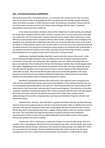 Of Mice and Men - Slim Exemplar Essay | Teaching Resources