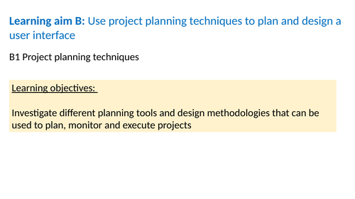 BTEC DIT C1 project planning tools | Teaching Resources