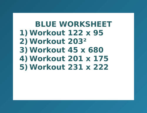 BLUE WORKSHEET 28 | Teaching Resources